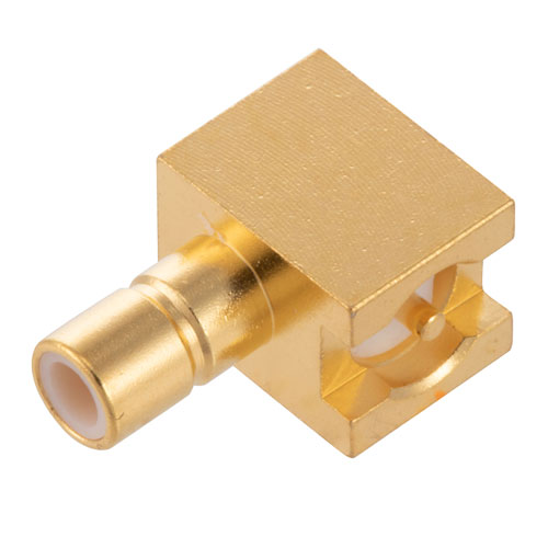RF PCB Connector, SMB Jack Right Angle Connector Solder Attachment Surface Mount PCB