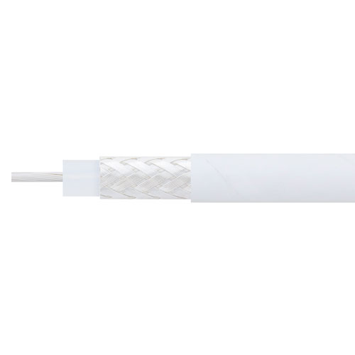 Flexible RG188 Coax Cable Single Shielded with White PTFE Jacket